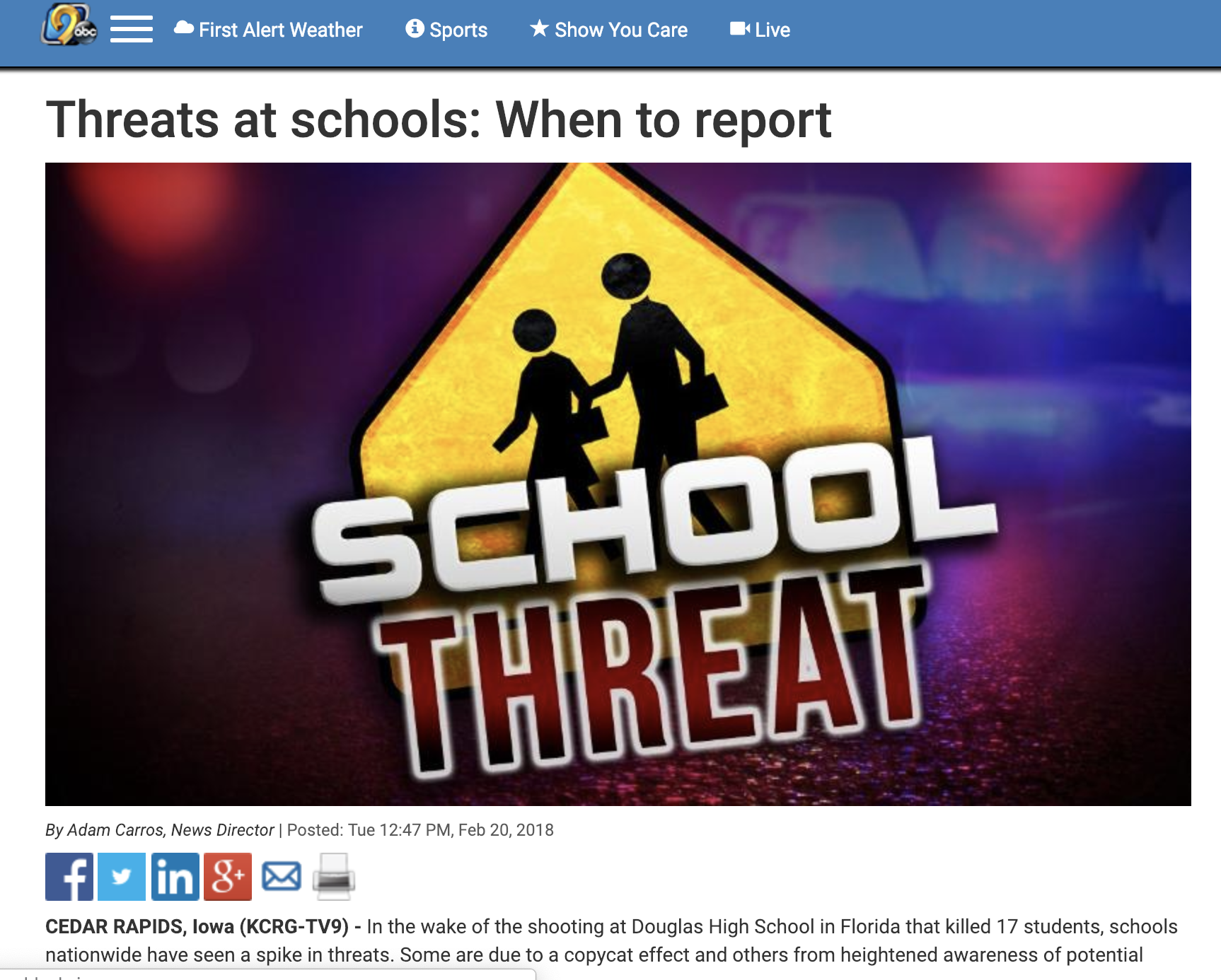 Explaining News Coverage Decisions: School Threats - Trusting News