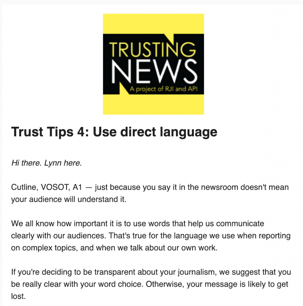 Trust Tips 4: Use Direct Language - Trusting News