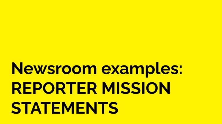 Reporter mission statements - Trusting News